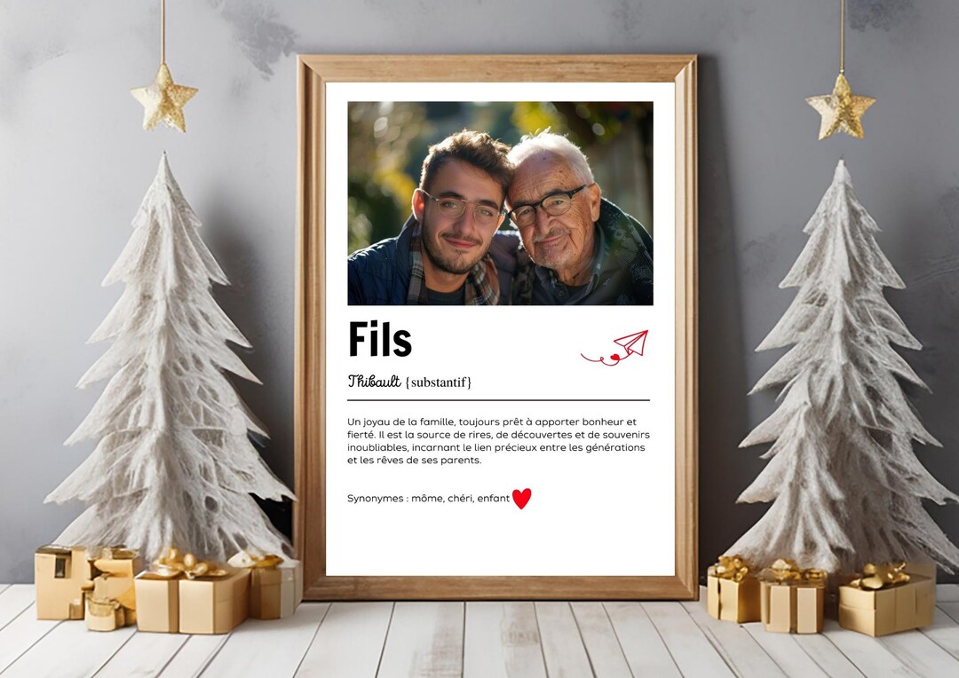 Customizable "son" Definition Poster – With Photo or Text (first Name ...