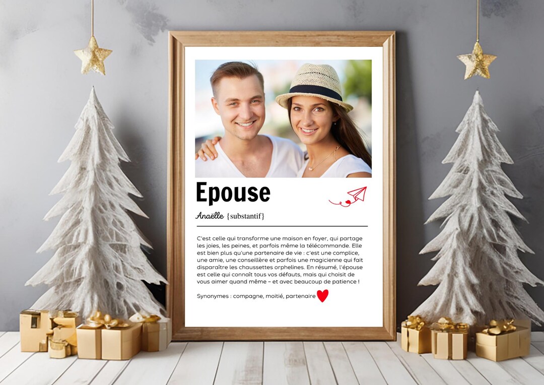 Affiche definition epouse mari Format numérique ou physique A4 ou A3 ...