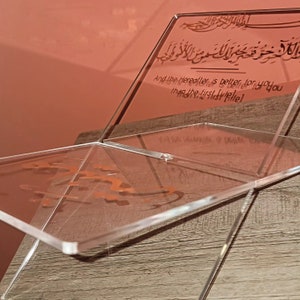 Personalized Arcylic Quran Stand / Customized Quran Stand / Book Stand ...