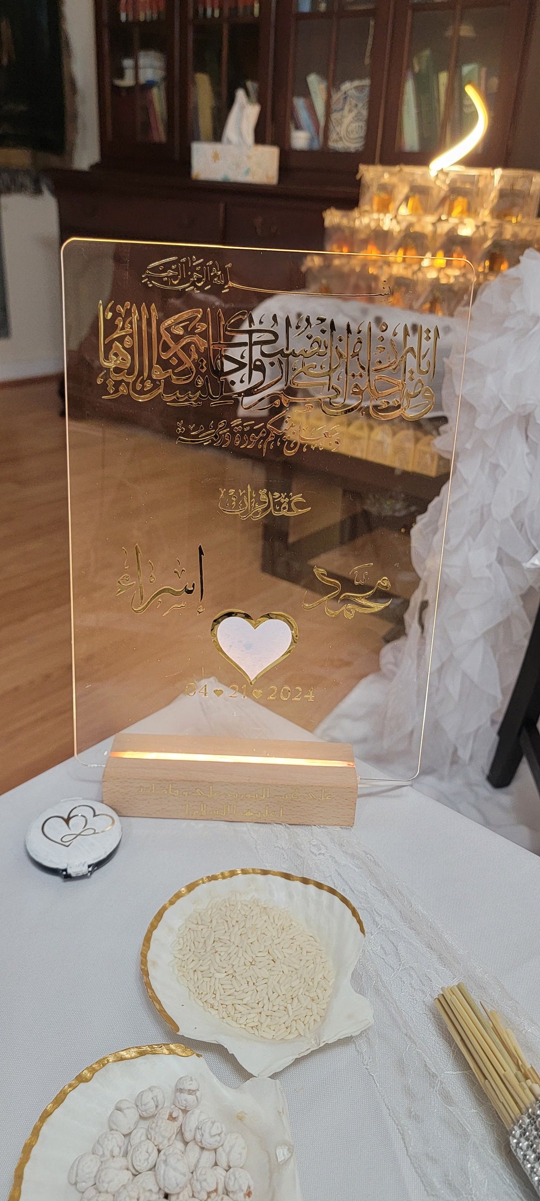 Arcylic Marriage Nikkah Fingerprint/ Arcylic Marriage Document Display ...