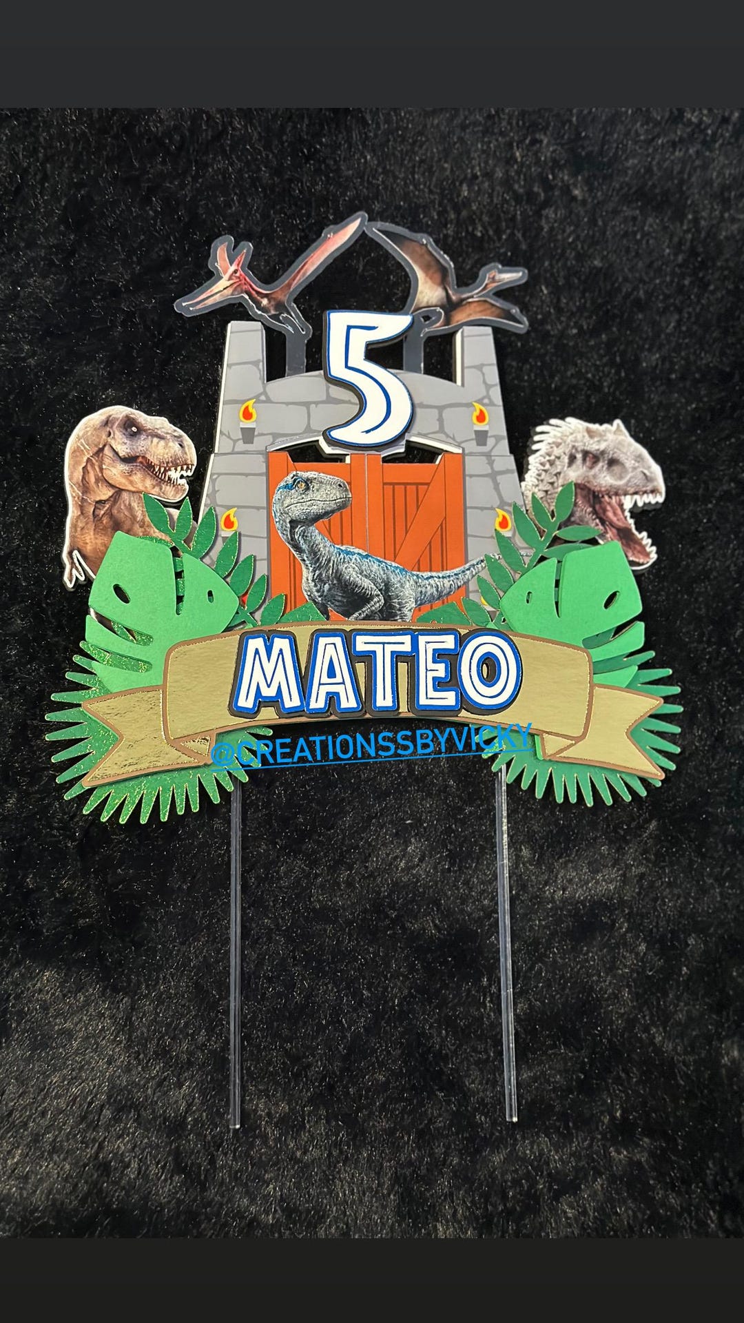 Jurassic World Cake Topper - Etsy