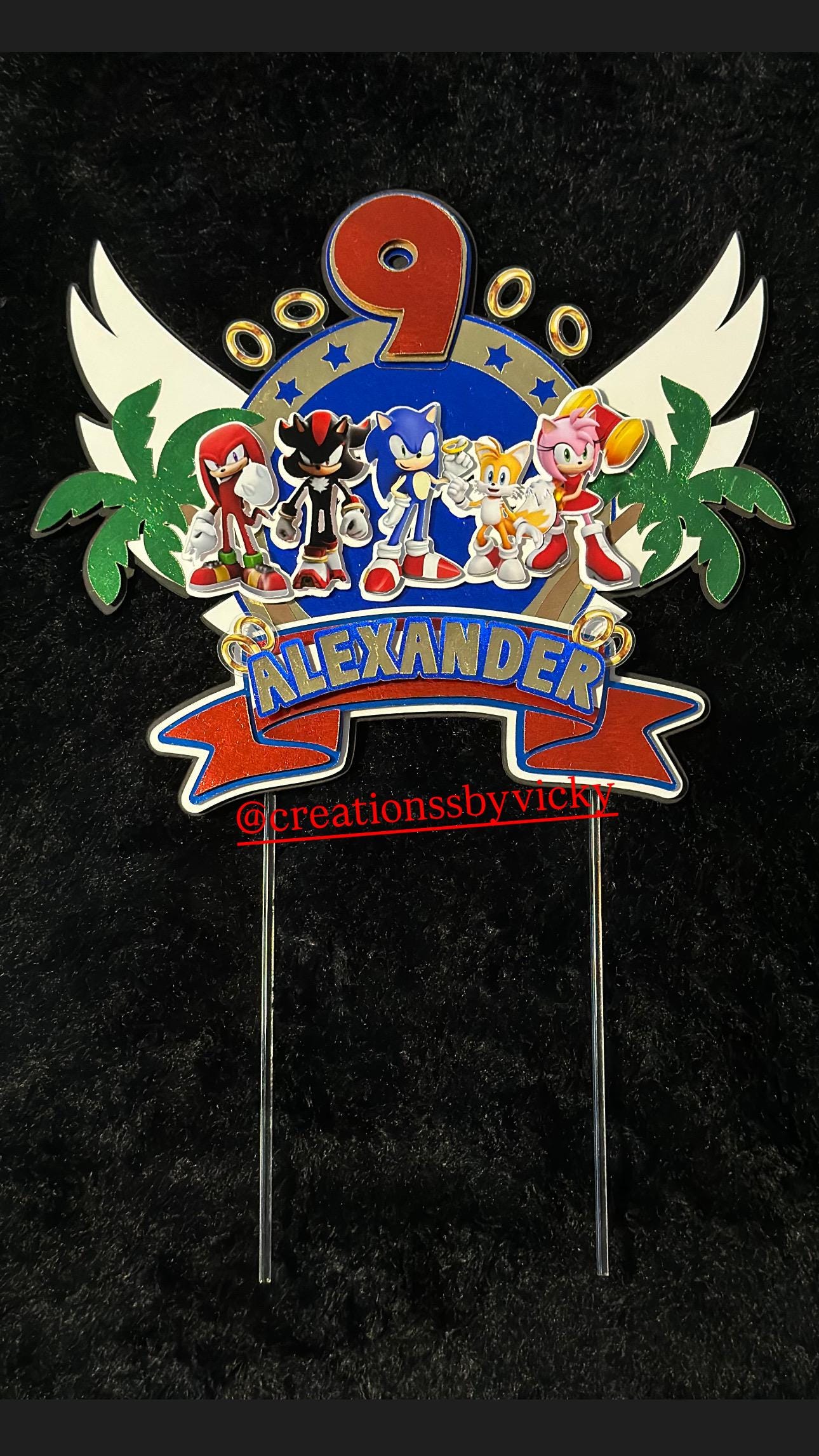 Sonic the Hedgehog Cake Topper - Etsy