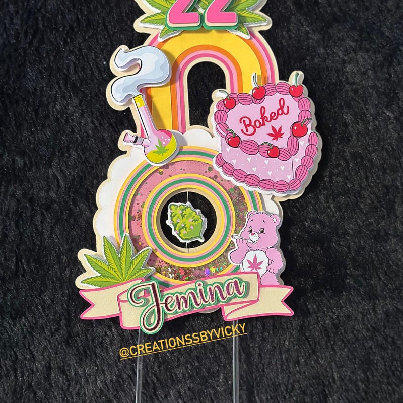Weed Cake Topper - Etsy