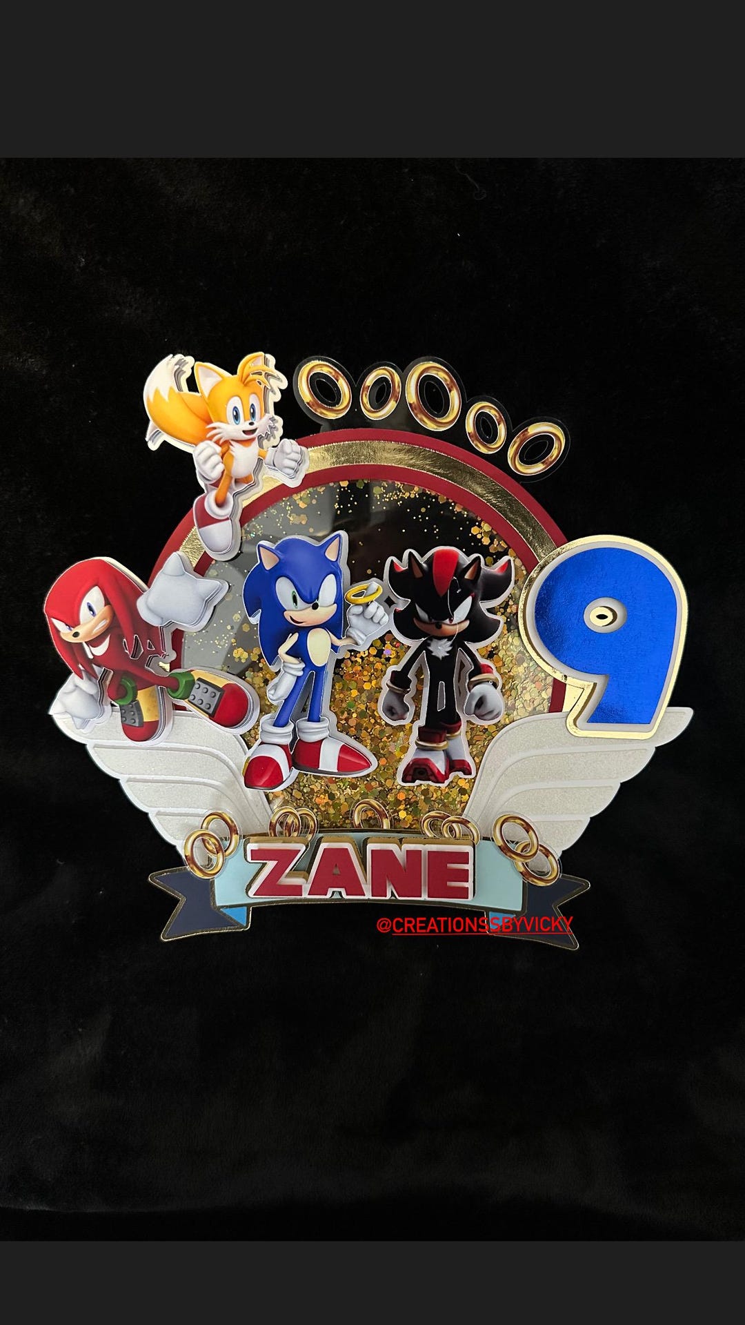 3D Shaker Sonic Vs Shadow Cake Topper - Etsy