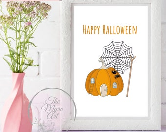 Happy Halloween Printable Wall Art - Etsy