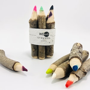 Set of 5 Wooden Crayons - Tree Branch Crayons - Twig Crayons - Etsy