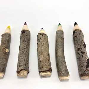 Set of 5 Wooden Crayons - Tree Branch Crayons - Twig Crayons - Etsy