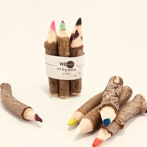 Set of 5 Wooden Crayons - Tree Branch Crayons - Twig Crayons - Etsy