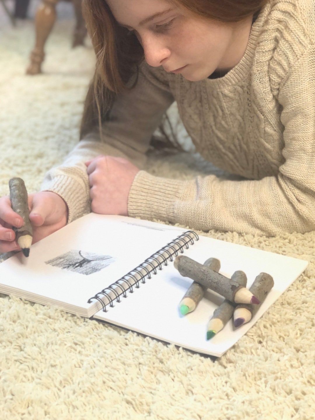 Set of 5 Wooden Crayons Tree Branch Crayons Twig Crayons - Etsy