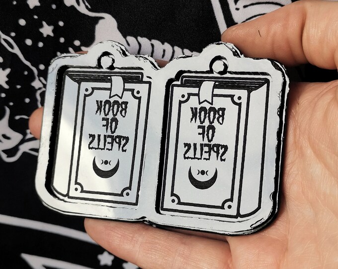 BOOK OF SPELLS Silicone Earrings Mold Epoxy Resin Goth Witch Occult ...