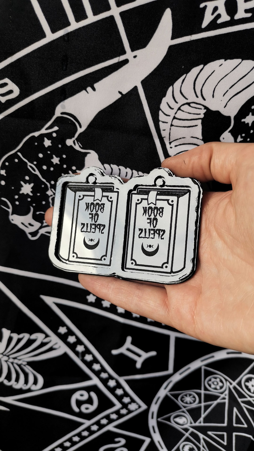 BOOK OF SPELLS - Silicone Earrings Mold - Epoxy Resin Goth Witch Occult ...