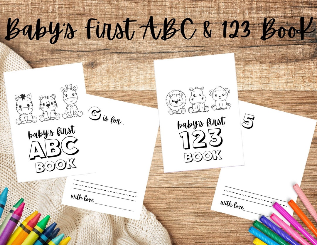 Baby ABC Book, Baby 123 Book, Baby Shower Book, Baby Shower Activity ...