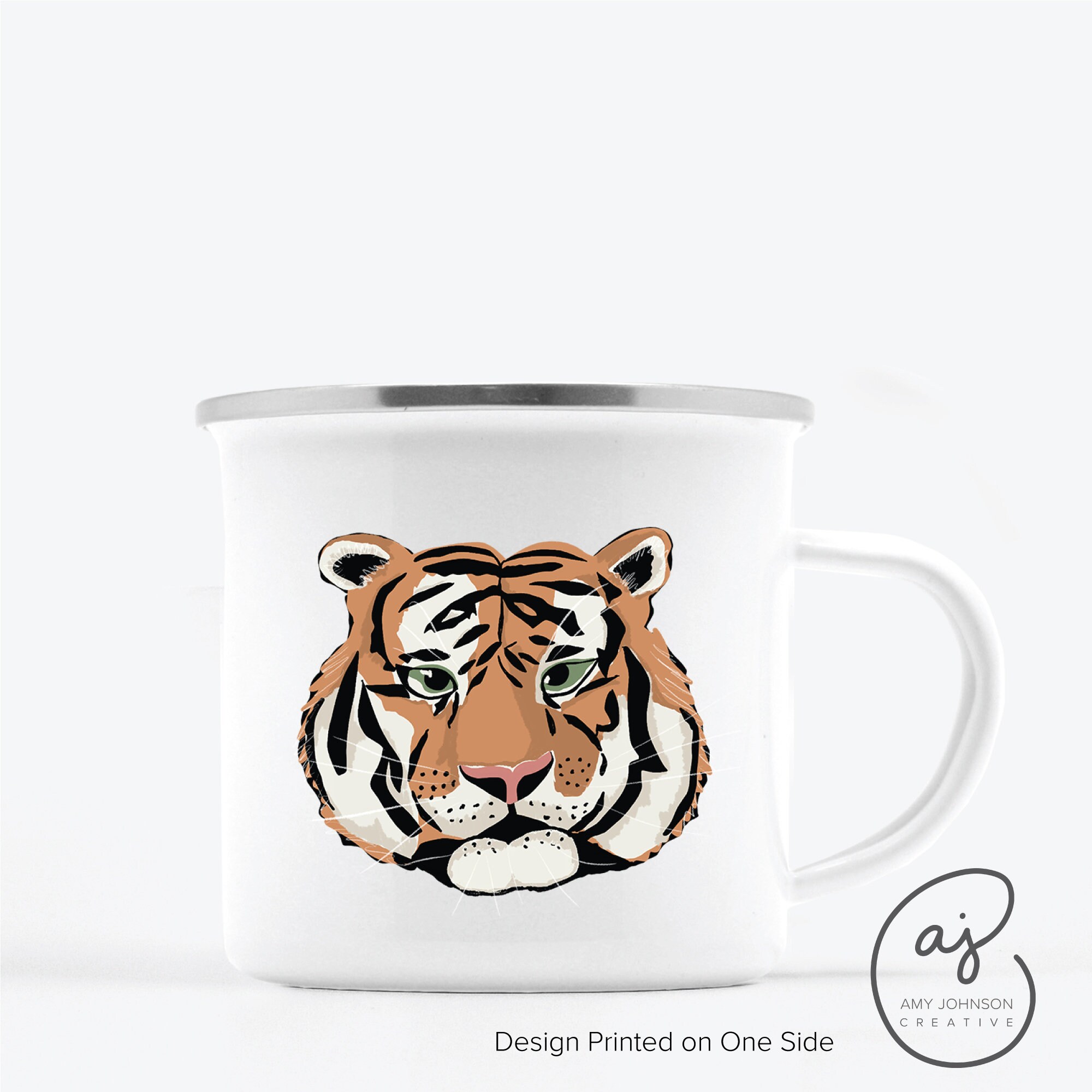 Tiger Metal Camp Mug 10oz Tiger Mascot Cabin Decor - Etsy