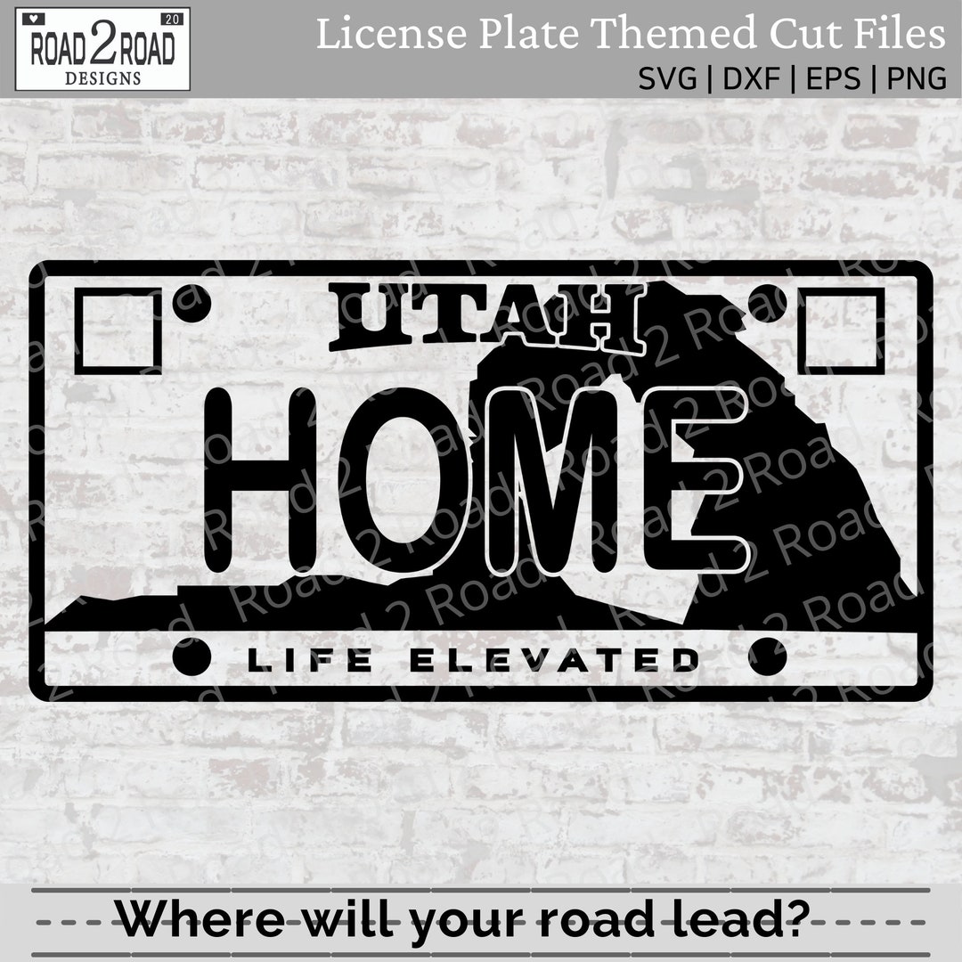 Utah License Plate SVG - UT State Svg - Utah Home Love Svg - Utah Cut ...