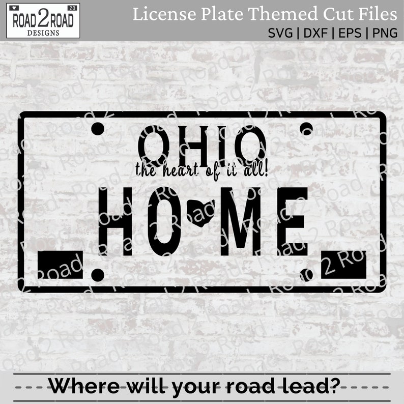 Ohio License Plate SVG Template Ohio Heart Home Love Svg - Etsy