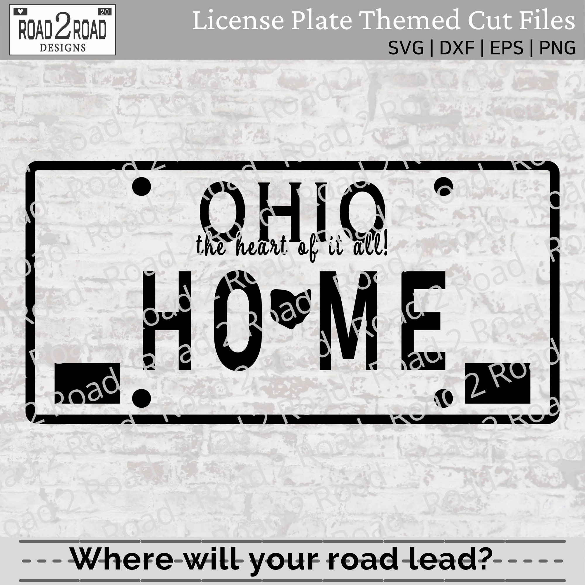 Ohio License Plate SVG Template Ohio Heart Home Love Svg - Etsy
