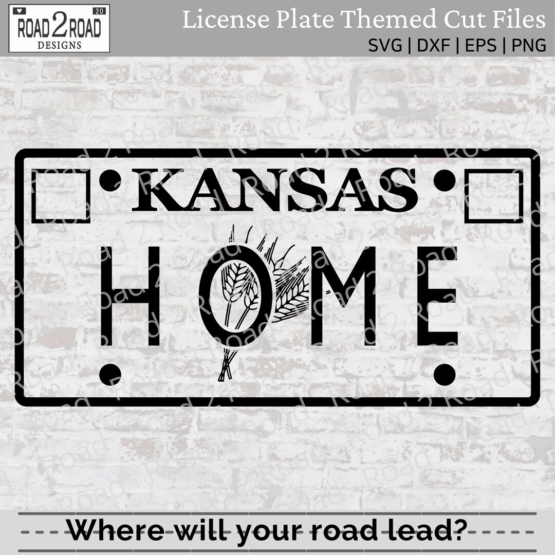 Kansas HOME License Plate SVG Cut File Template for Cricut | Car Window ...