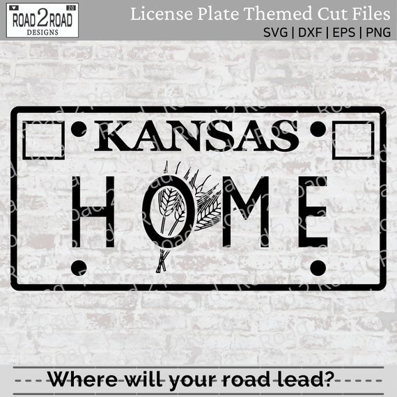 Kansas HOME License Plate SVG Cut File Template for Cricut - Etsy