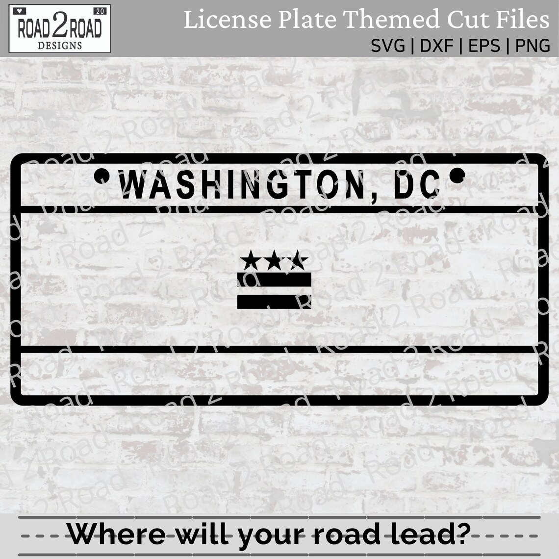 Washington DC License Plate SVG Cut File Template for Cricut - Etsy