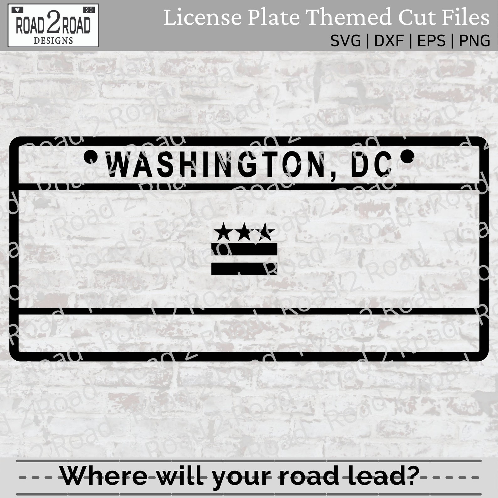 Washington, DC License Plate SVG Cut File Template for Cricut Blank WA ...