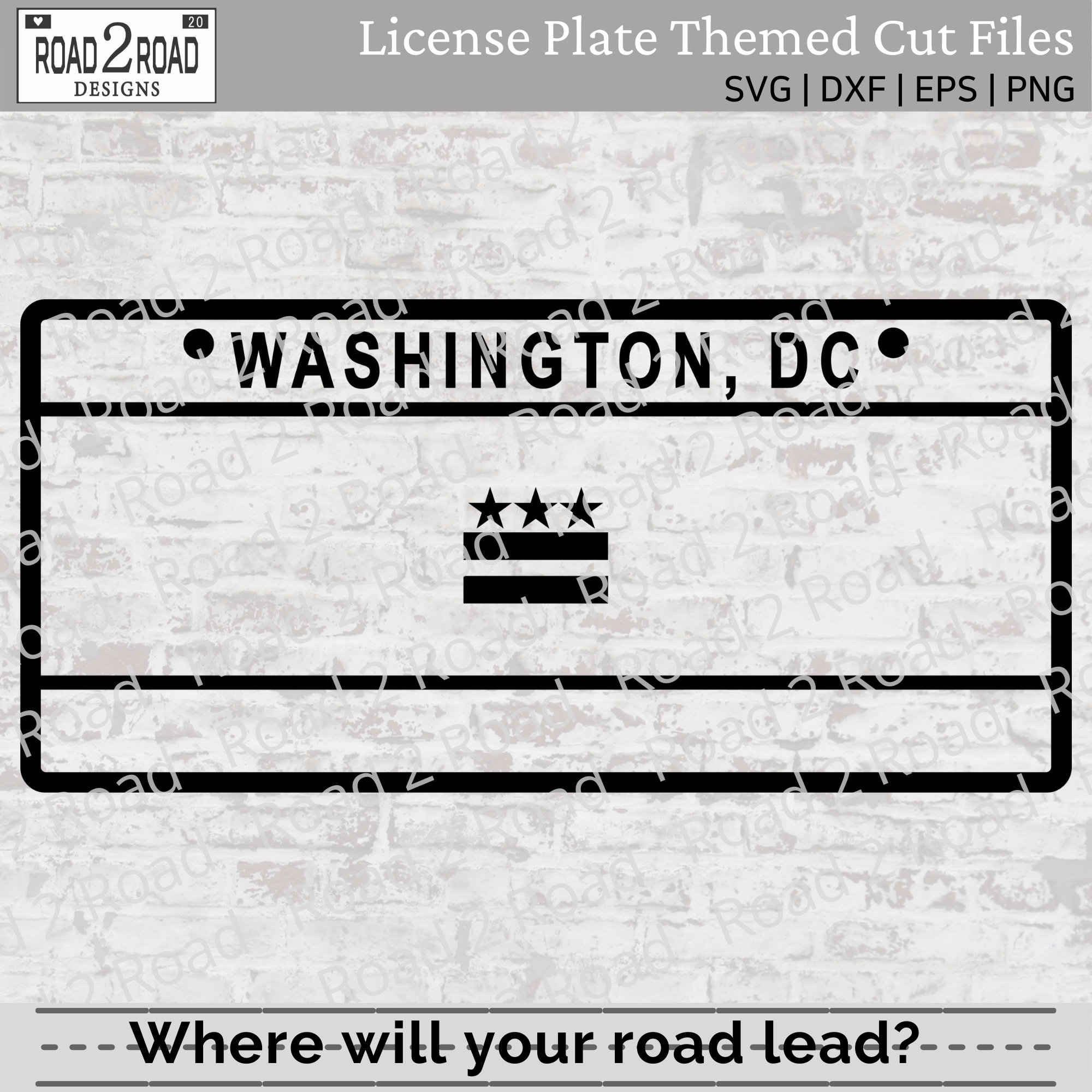 Washington, DC License Plate SVG Cut File Template for Cricut Blank WA ...