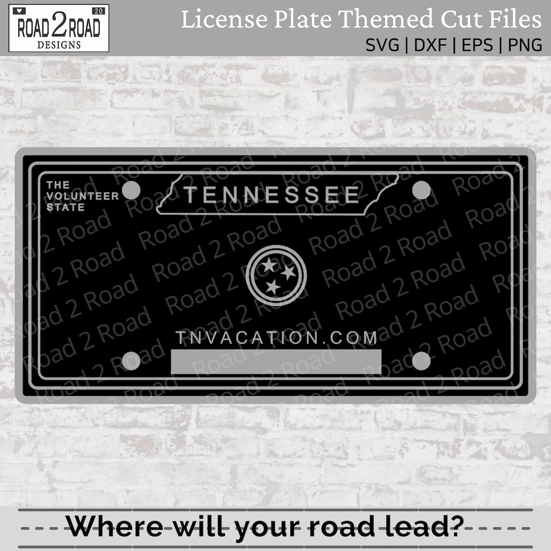 Tennessee Blank License Plate SVG / Stars in Circle /personalizable ...