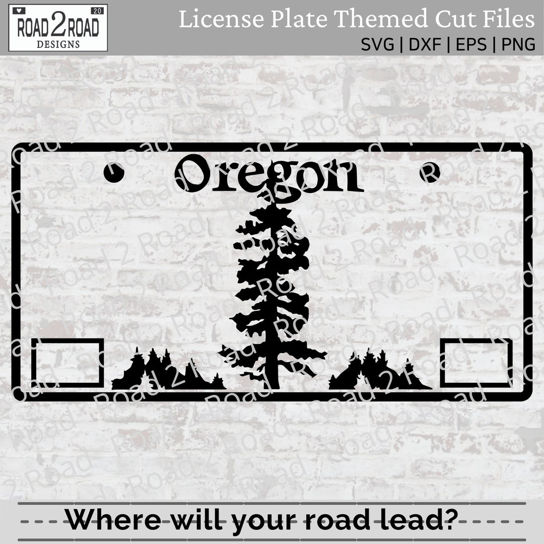Oregon Blank License Plate SVG Cut File | Customizable - Add Your Own ...