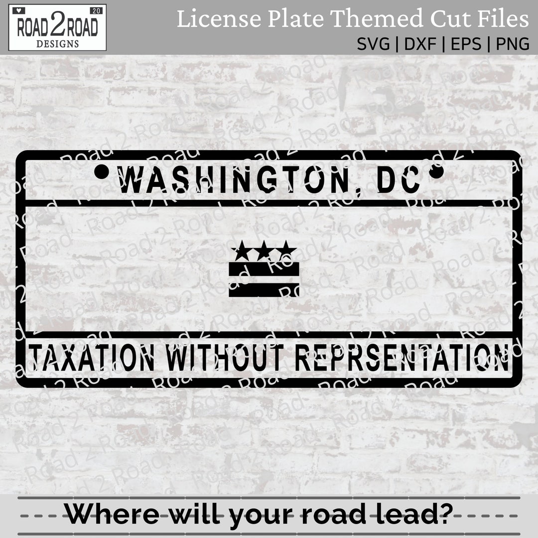 Washington, DC License Plate SVG Cut File Template for Cricut Blank WA ...