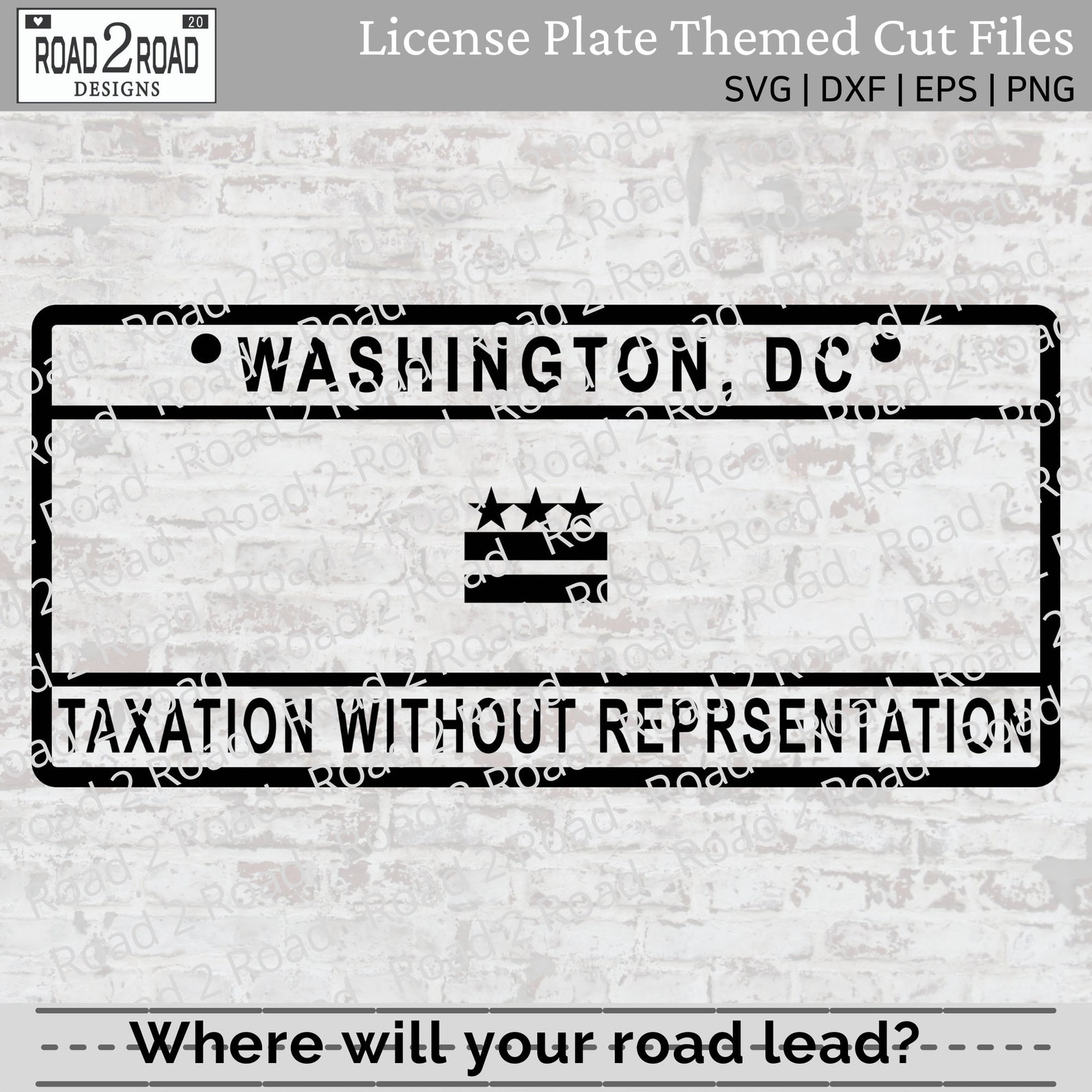 Washington, DC License Plate SVG Cut File Template for Cricut Blank WA ...