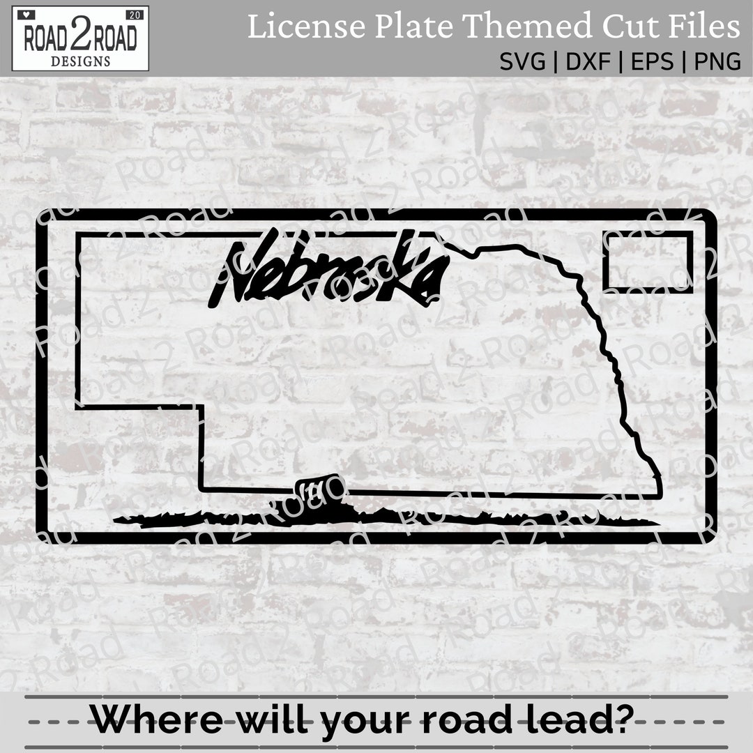 Nebraska Blank License Plate SVG Cut File - Customizable NE Download ...