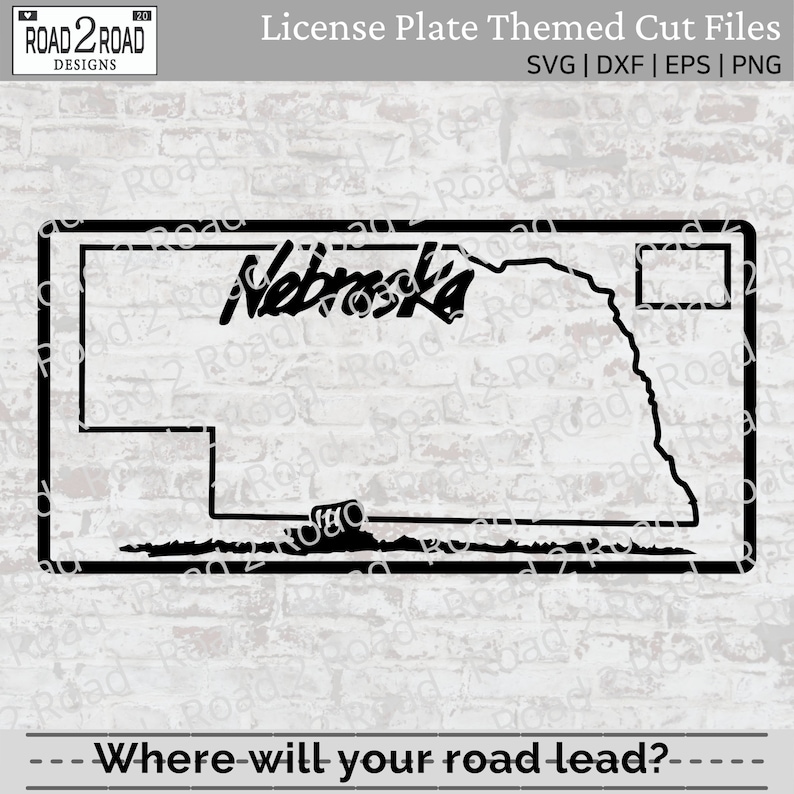 Nebraska Blank License Plate SVG Cut File Customizable NE - Etsy