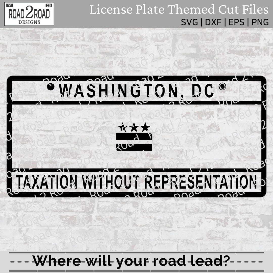 Washington, DC License Plate SVG Cut File Template for Cricut | Blank ...