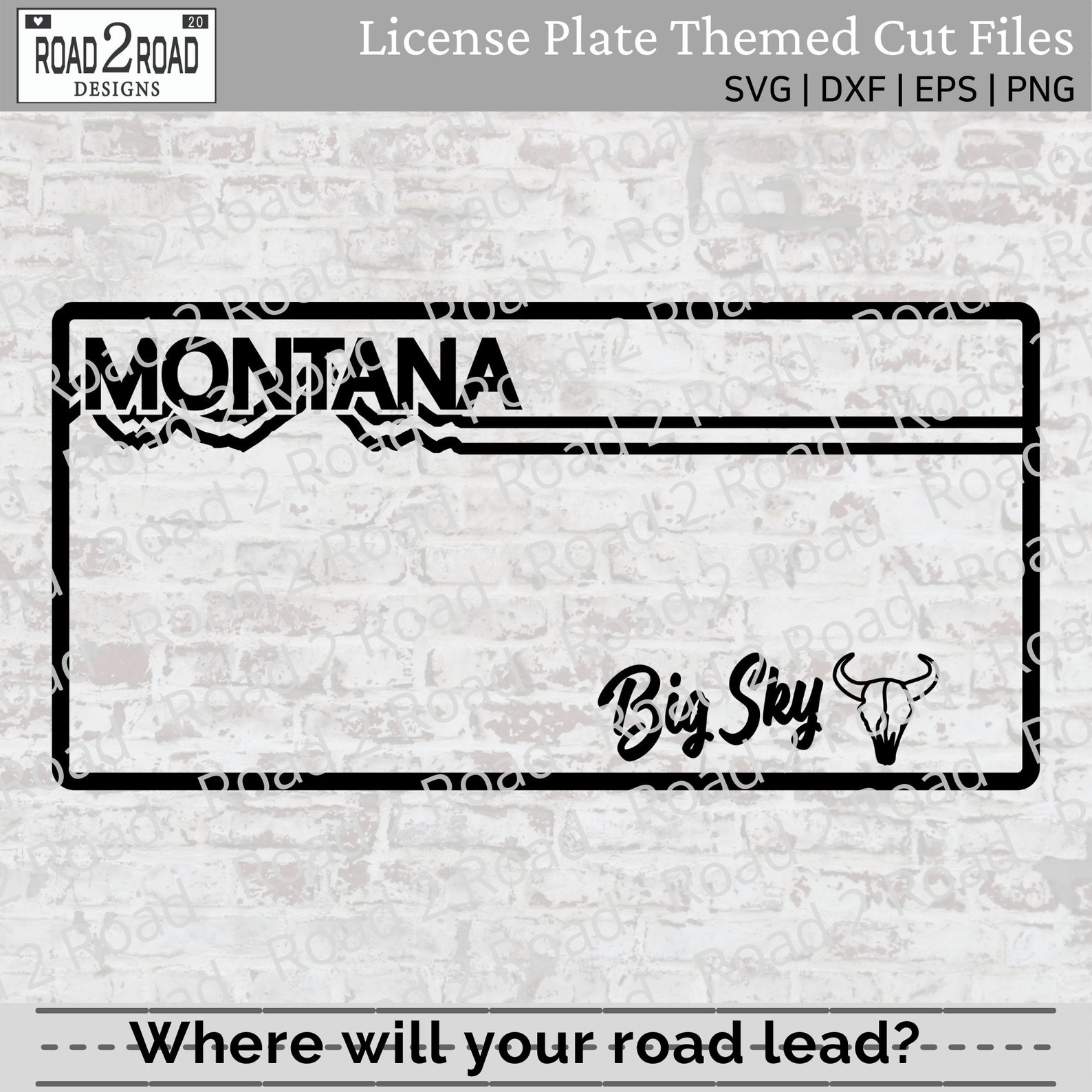 Montana Blank License Plate SVG Cut File - Customizable MT Download ...