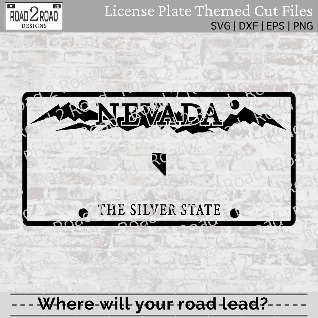 Nevada Blank License Plate SVG Cut File Customizable Personalizable NV ...