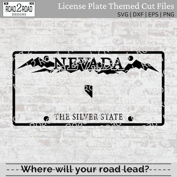 Nevada Blank License Plate SVG Cut File Customizable - Etsy