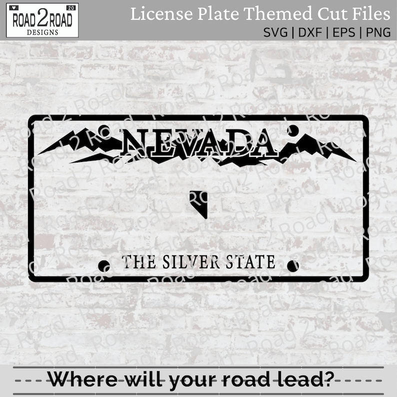 Nevada Blank License Plate SVG Cut File Customizable Personalizable NV ...