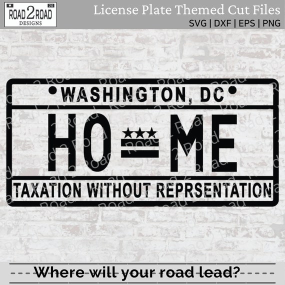 Washington DC License Plate SVG Cut File Template for Cricut | Etsy