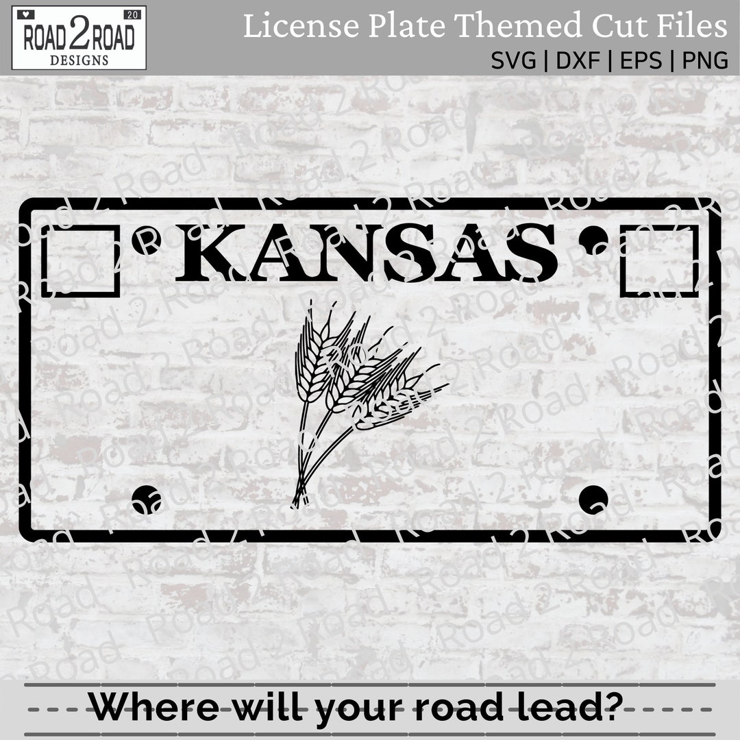 Kansas Blank License Plate SVG Cut File | Customizable, Customizable ...