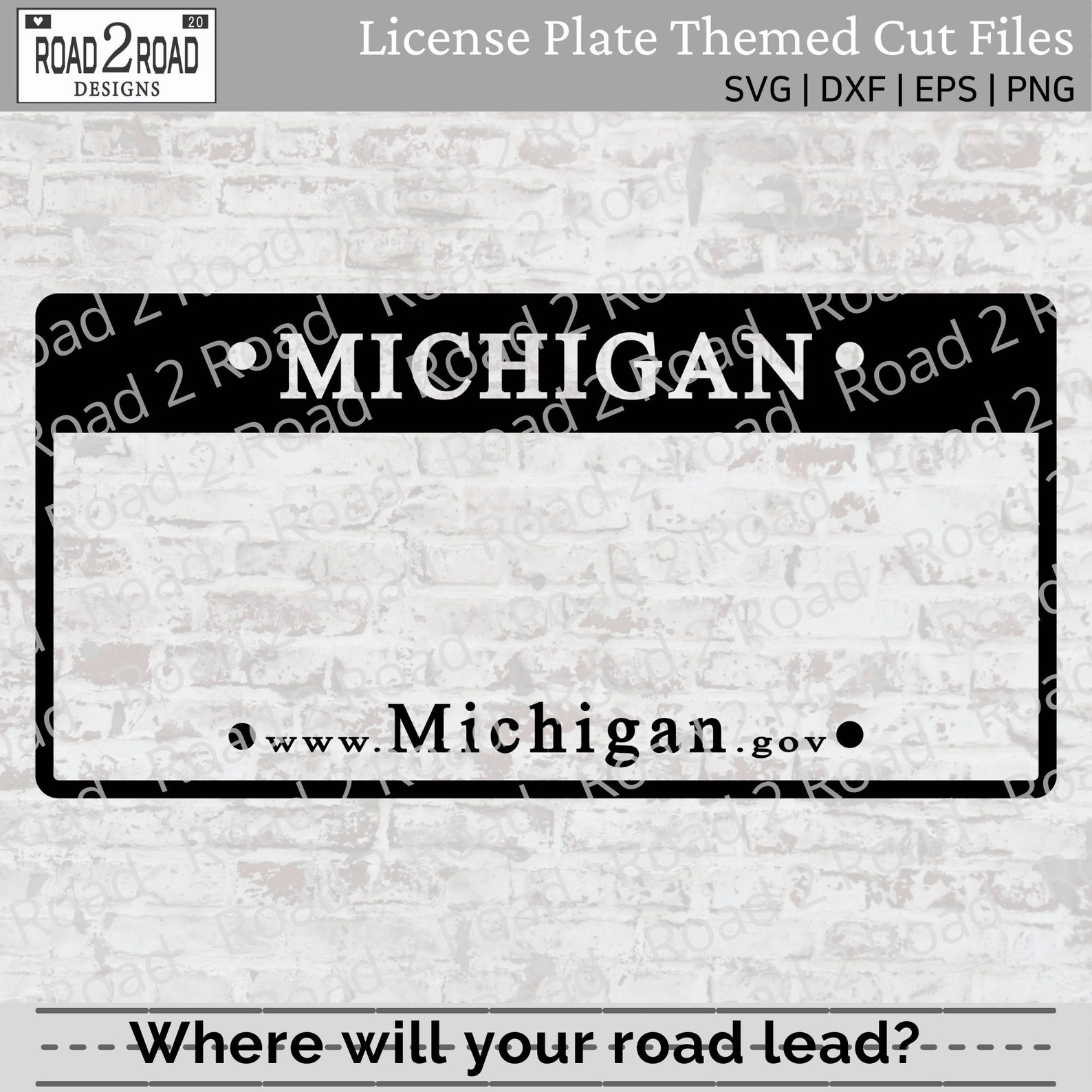 Michigan Blank License Plate SVG Customize for a Decal - Etsy