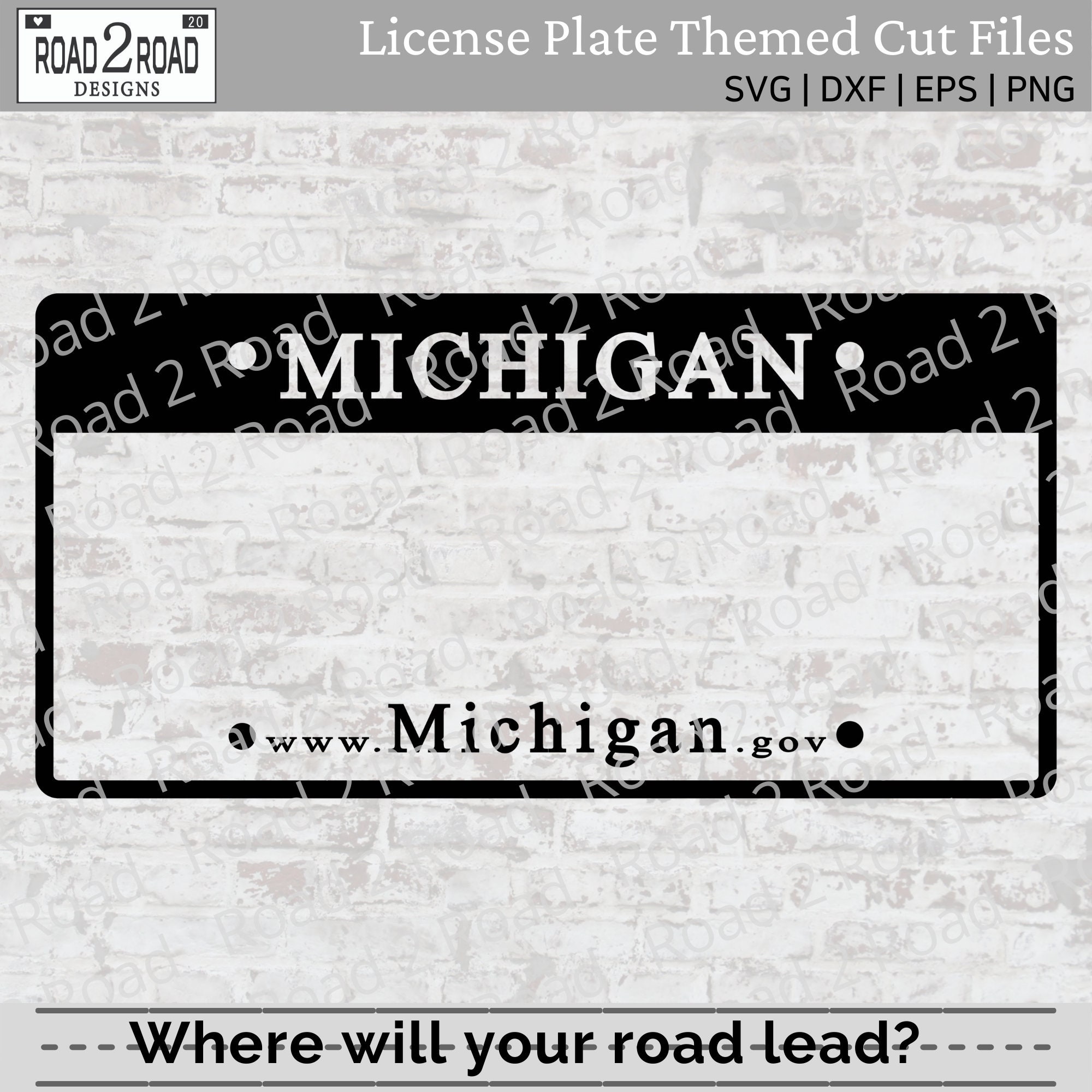 Michigan Blank License Plate SVG Customize for a Decal | Etsy