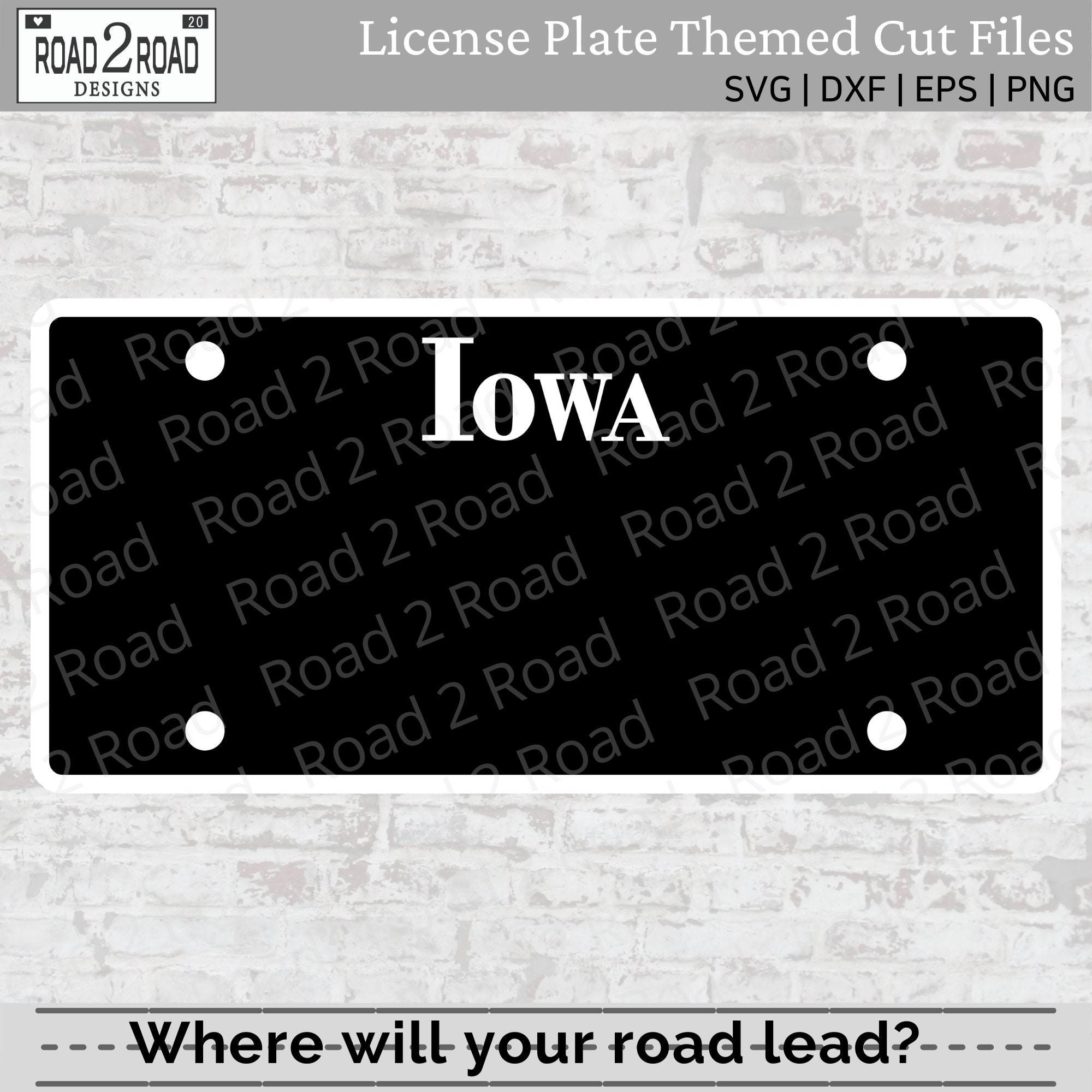 Iowa Blank Blackout Customizable License Plate SVG Cut File - Etsy.de