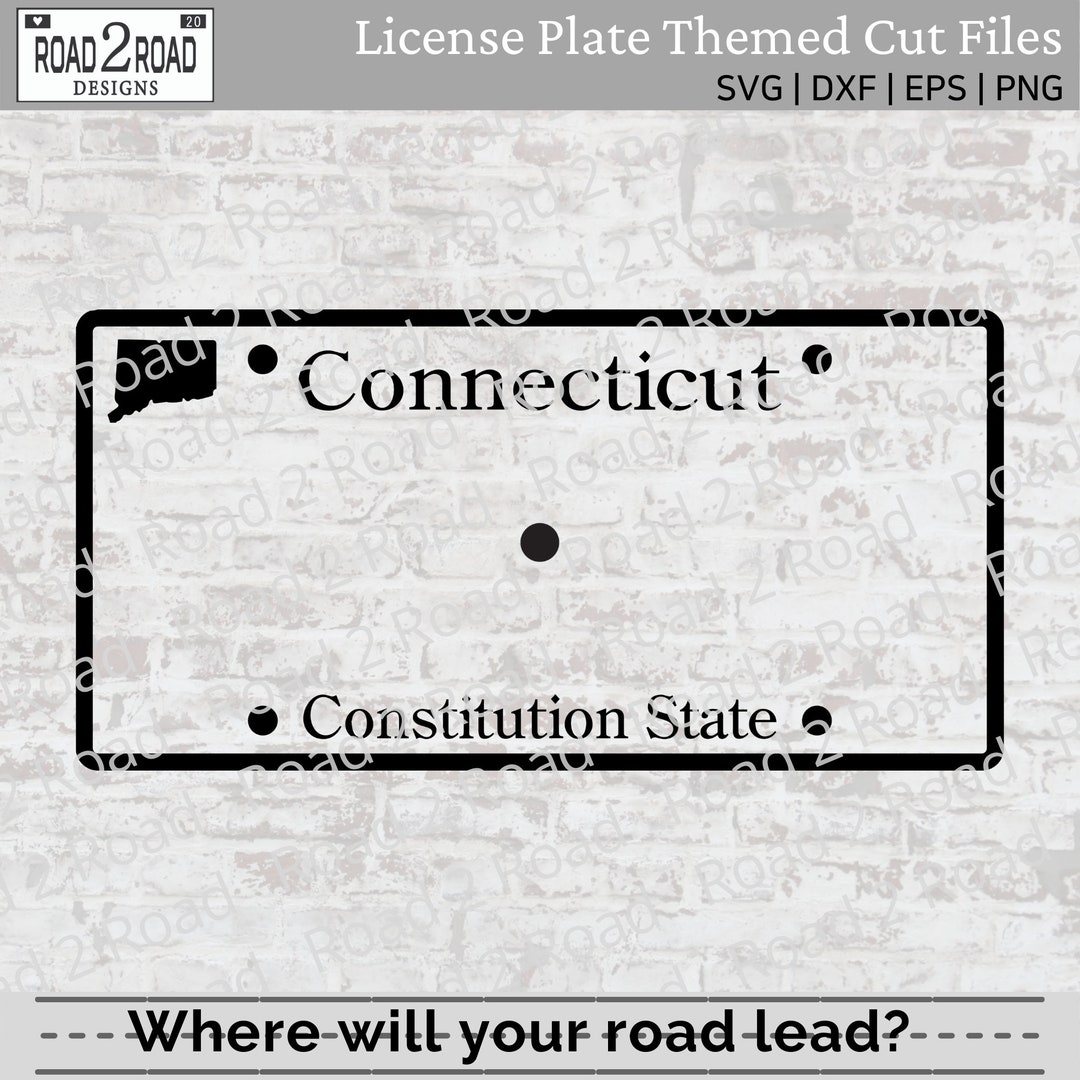 Connecticut BLANK License Plate SVG | Customizable for Cricut Cut ...