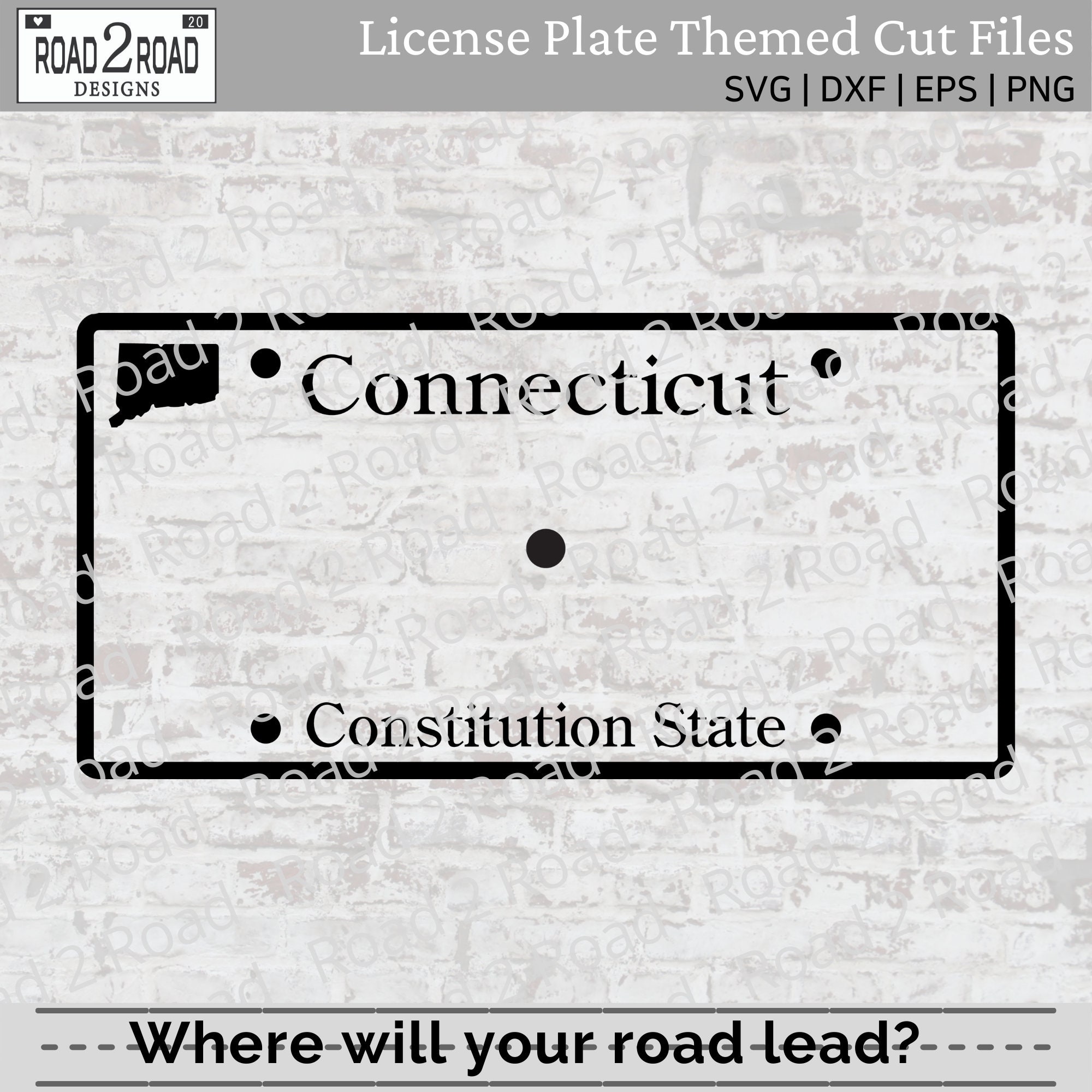 Connecticut BLANK License Plate SVG Customizable for Cricut Cut ...