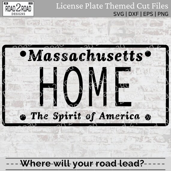 Massachusetts SVG MA License Plate Svg Massachusetts Home | Etsy