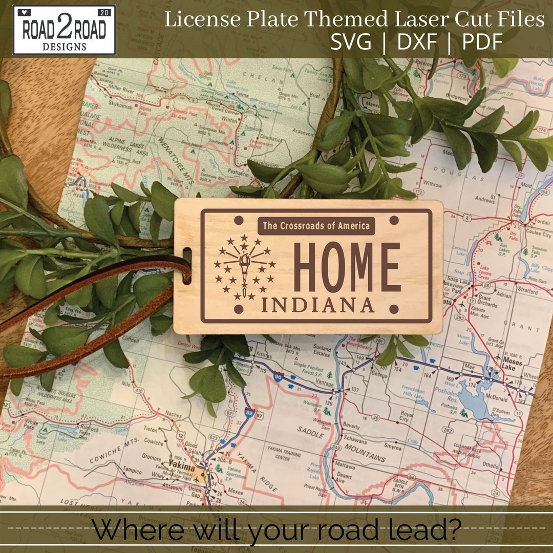 Indiana Luggage Tag Laser Cut File | Glowforge Ready | Commercial Use ...