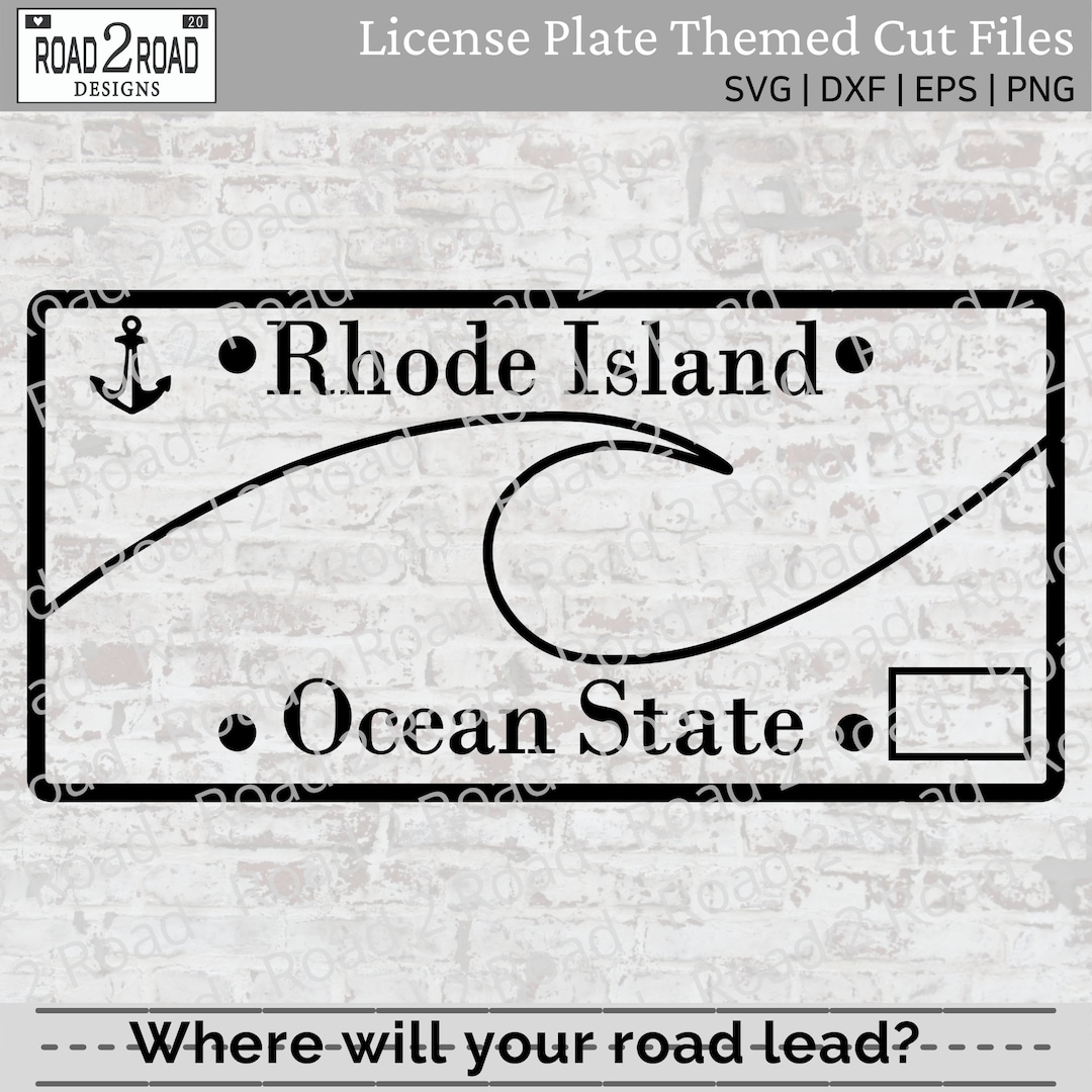 Rhode Island Blank License Plate SVG Cut File - Customizable RI ...
