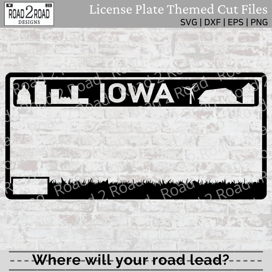 Iowa Blank Customizable License Plate SVG Cut File | I Love Iowa | Car ...