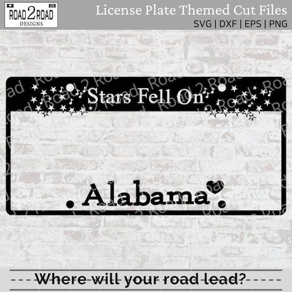 Alabama Blank Customizable License Plate SVG Vector Cut File | Etsy
