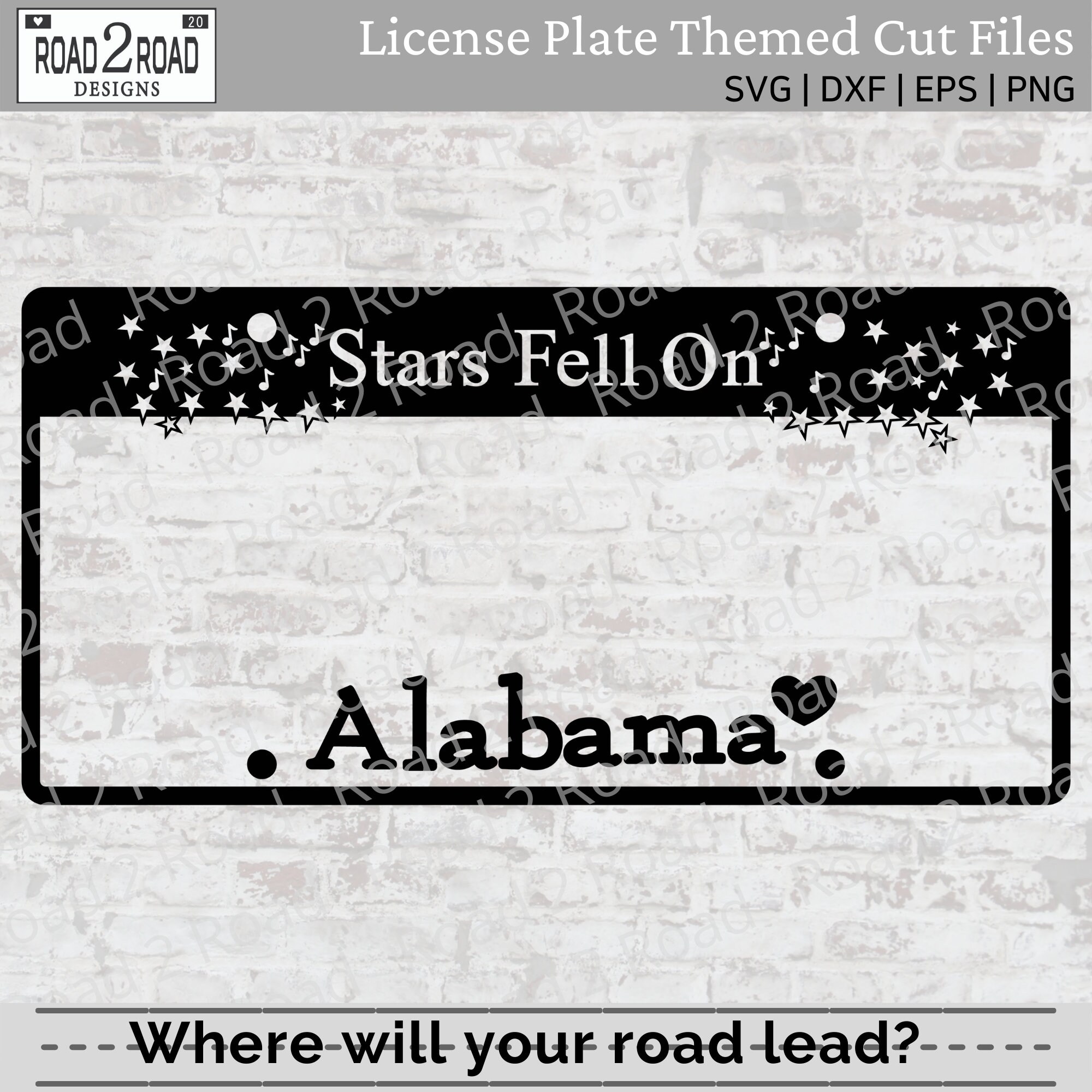 Alabama Blank Customizable License Plate SVG Vector Cut File Alabama ...