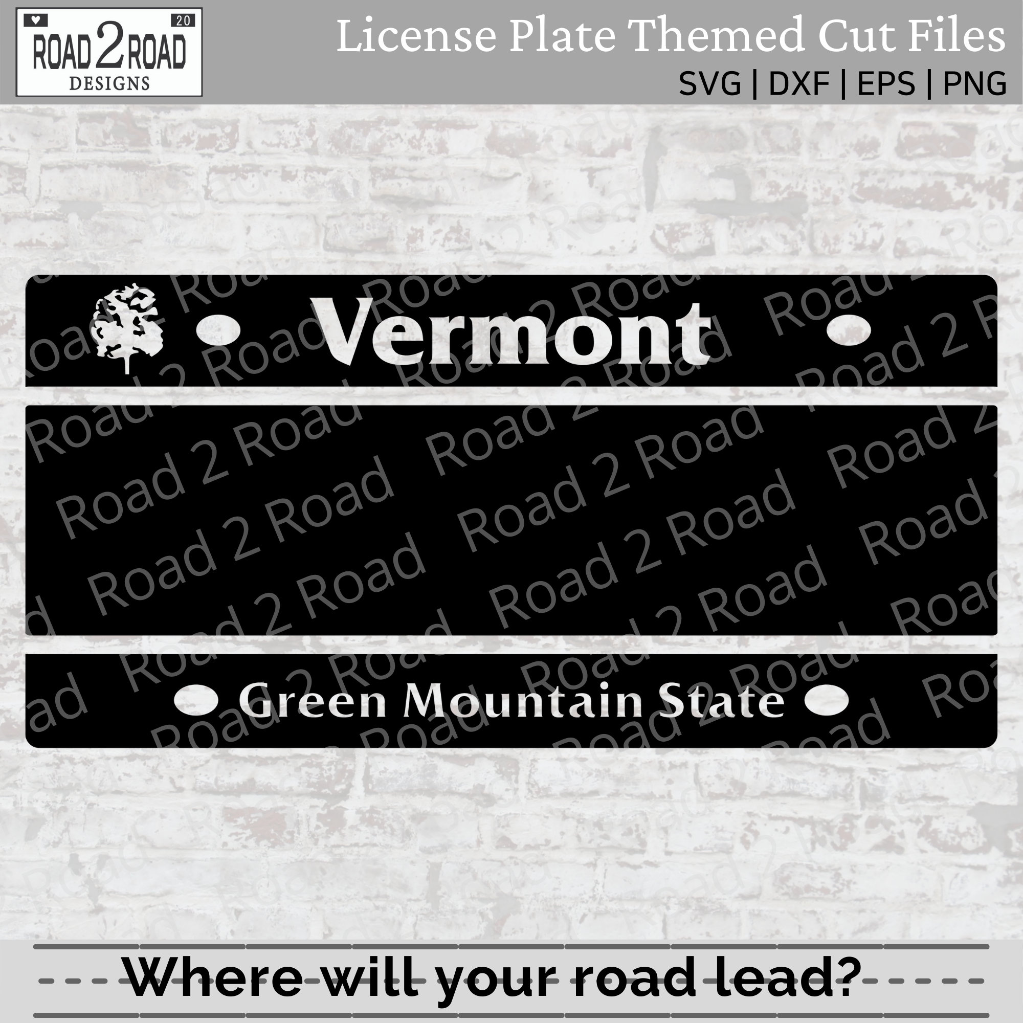Vermont Blank License Plate SVG Cut File Customizable VT Svg - Etsy